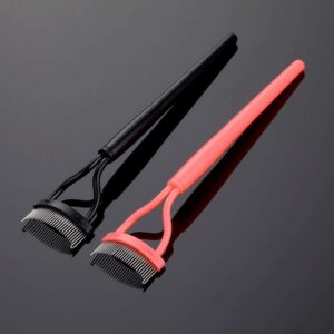 2 Pcs Eyelash Comb 17IF Makeup Mascara Separator Metal Teeth eyelashes Definer with Comb Cover for Women Mascara applicator Brushes Tool