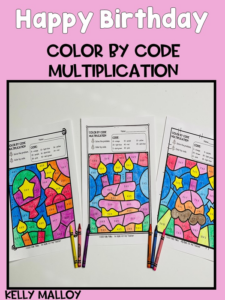 happy birthday multiplication color by number