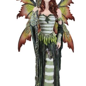 Ebros Whimsical Forest Tree Ent Greenwoman Dryad Fairy with Merlin's Staff and Crown of Branches Statue 19" Tall by Amy Brown Garden FAE Pixies Fairies Whimsical Fantasy Figurine Decor