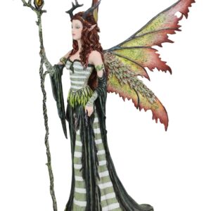 Ebros Whimsical Forest Tree Ent Greenwoman Dryad Fairy with Merlin's Staff and Crown of Branches Statue 19" Tall by Amy Brown Garden FAE Pixies Fairies Whimsical Fantasy Figurine Decor