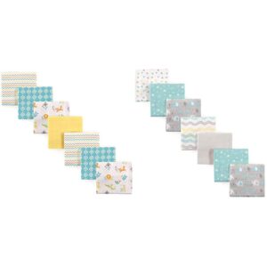 luvable friends cotton flannel receiving blankets, abc and basic elephant