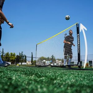 Bazookagoal Portable Soccer Tennis Net 9.8x3.3ft Complete Set – Adjustable and Foldable Training Tennis Net for Kids and Adults