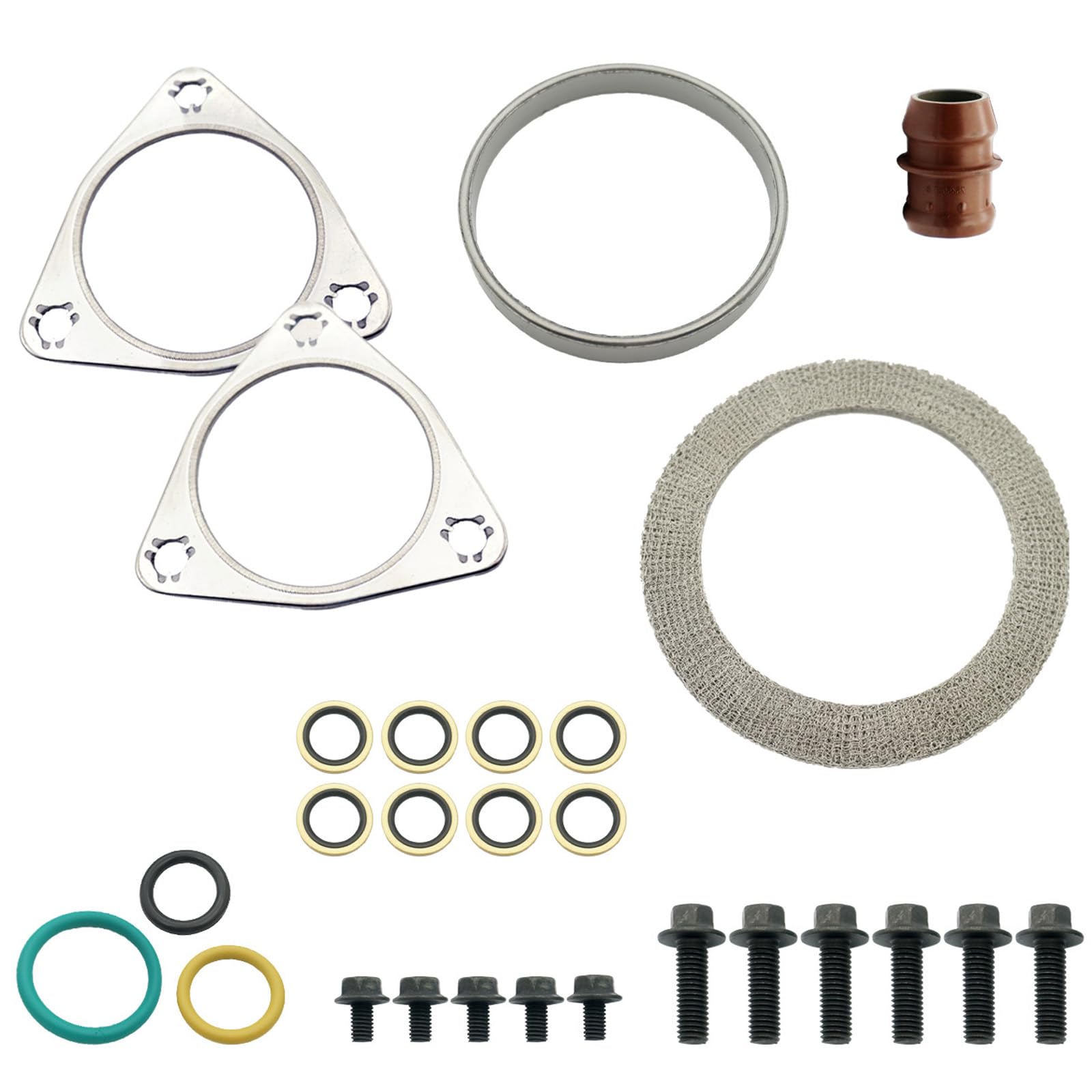 Motiv8 6.4L Powerstroke Turbo Mounting Seal Kit for Ford Super Duty 2008 2009 2010 F250 F350 F450 F550 6.4L V8 |Turbocharger Rebuild Install Kit | Replaces for 8C3Z9T514C SW8C3Z9T514C 1876540C92