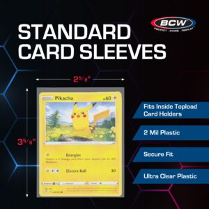 BCW 100 Top Loaders + Penny Sleeves | 100 Each: Trading Card Sleeves & Toploaders for Cards | for Your TCG, Pokemon, MTG Cards, Ultra Clear Baseball Card Protectors. for Pro Collectors and Hobbyists