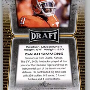 2020 Leaf Draft #33 Isaiah Simmons RC - Clemson Tigers Arizona Cardinals (RC - Rookie Card) NM-MT NFL Trading Football Card