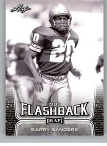 2020 leaf draft #96 barry sanders - oklahoma state cowboys (flashback)(detriot lions) nm-mt nfl football card