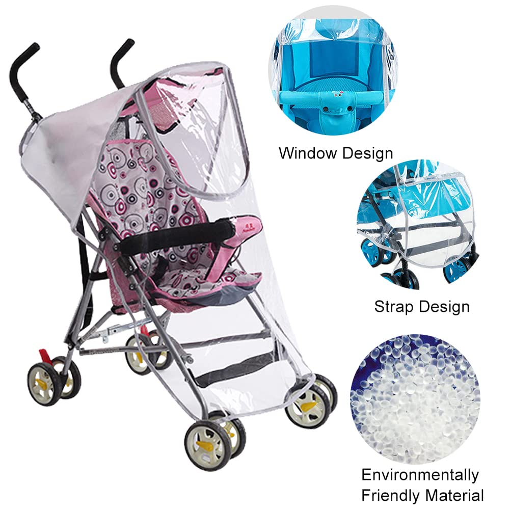 Universal Waterproof Baby Pushchair Rain Cover for Stroller Waterproof Windproof Dust Snow Weather Transparent Baby Carriage Cover