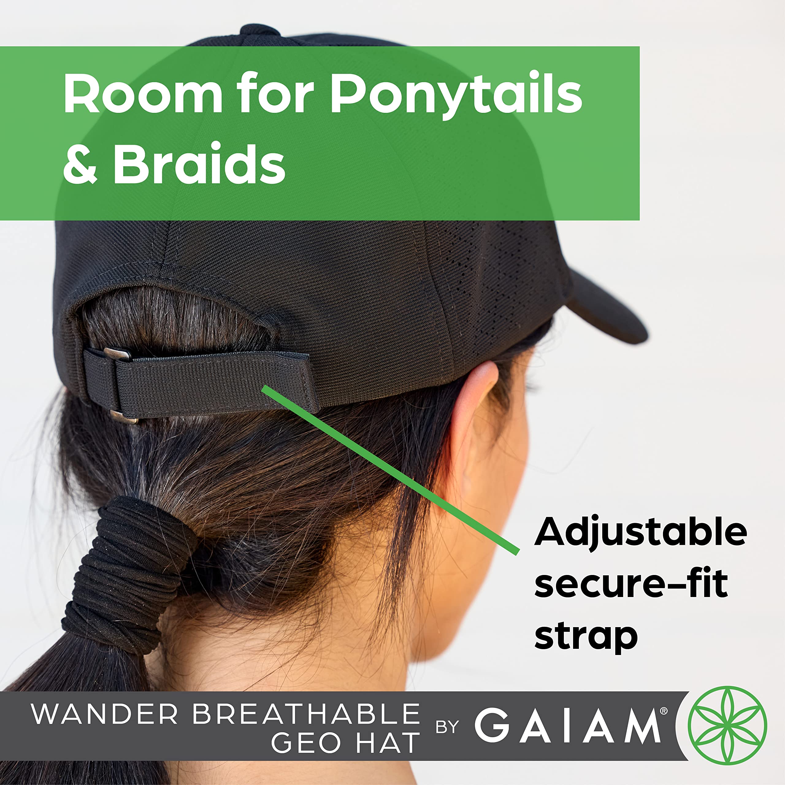 Gaiam Wander Breathable Geo Hat - Cute Women's Baseball for Summer, Lightweight, Adjustable Strap, Moisture-Absorbing Sweatband Running & Hiking, 6-Panel Sporty White Ball Cap Women,