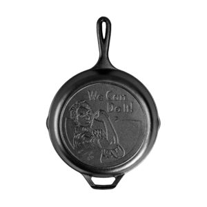 lodge cast iron 10.25" skillet with rosie the riveter design