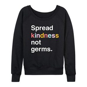 instant message - spread kindness not germs - ladies french terry pullover - size 4x black