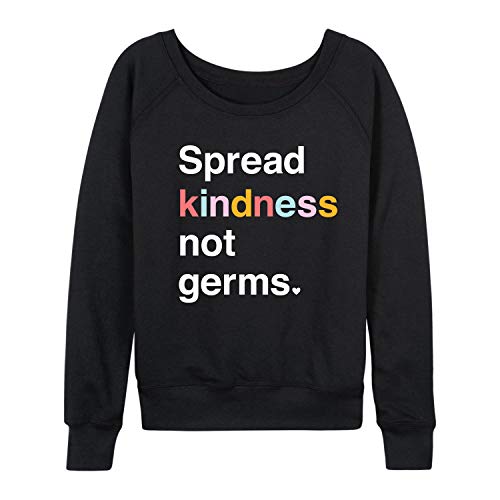 Instant Message - Spread Kindness Not Germs - Ladies French Terry Pullover - Size 4X Black