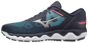 mizuno men's wave horizon 5 running shoe, black/lunar, 10