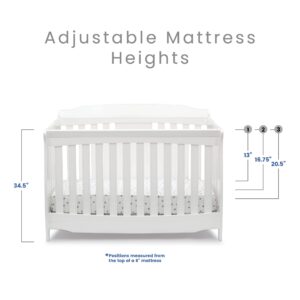 Delta Children Westminster 6-in-1 Convertible Baby Crib, Greenguard Gold Certified, Bianca White