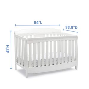 Delta Children Westminster 6-in-1 Convertible Baby Crib, Greenguard Gold Certified, Bianca White