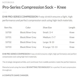 Elite Notorious Pro Series Compression Socks, Black - Small