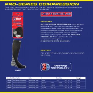 Elite Notorious Pro Series Compression Socks, Black - Small