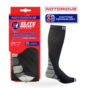 Elite Notorious Pro Series Compression Socks, Black - Small