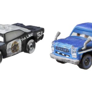 Disney Car Toys 2-Pack, APB and Broadside, 1:55 Scale Die-Cast Fan Favorite Vehicles For Racing And Storytelling Play, Gift for Kids 3 Years and Older