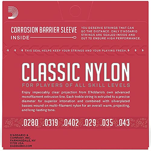 D'Addario EJ27N-3D Classic Nylon Strings Normal Tension 3-Pack