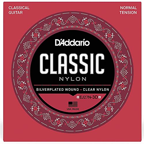 D'Addario EJ27N-3D Classic Nylon Strings Normal Tension 3-Pack