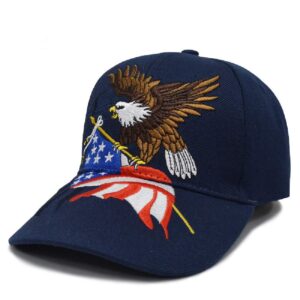 flyouth creative baseball cap trump hat wild sun shade embroidered peaked cap (navy blue)