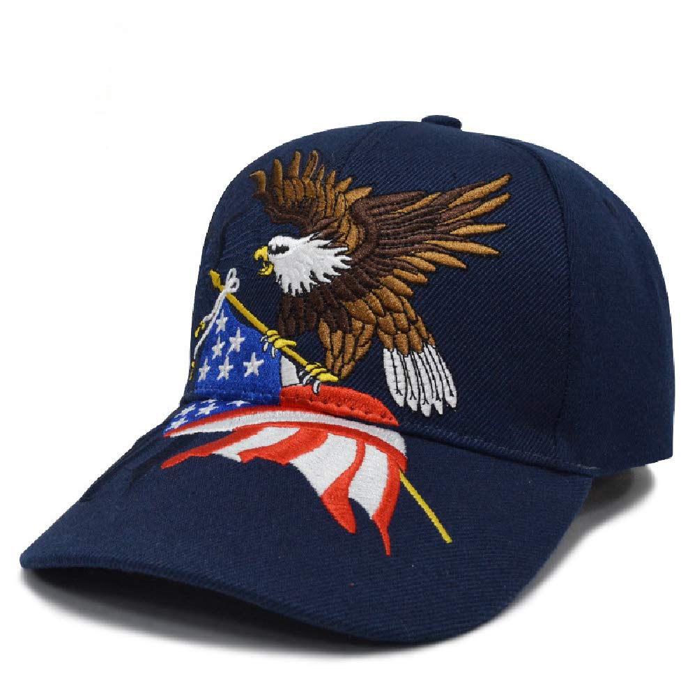 FLYOUTH Creative Baseball Cap Trump Hat Wild Sun Shade Embroidered Peaked Cap (Navy Blue)