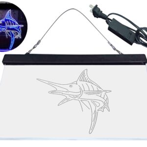 ADVPRO Marlin Fish Room Man Cave Dual Color LED Neon Sign White & Blue 24 x 16 Inches st6s64-i3723-wb