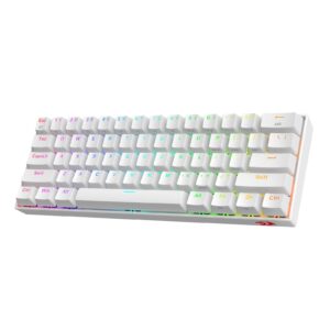 redragon k530 pro draconic 60% wireless rgb mechanical keyboard, bt/2.4ghz/wired 3-mode 61 keys compact gaming keyboard w/hot-swap socket, free-mod plate mounted pcb & tactile brown switch