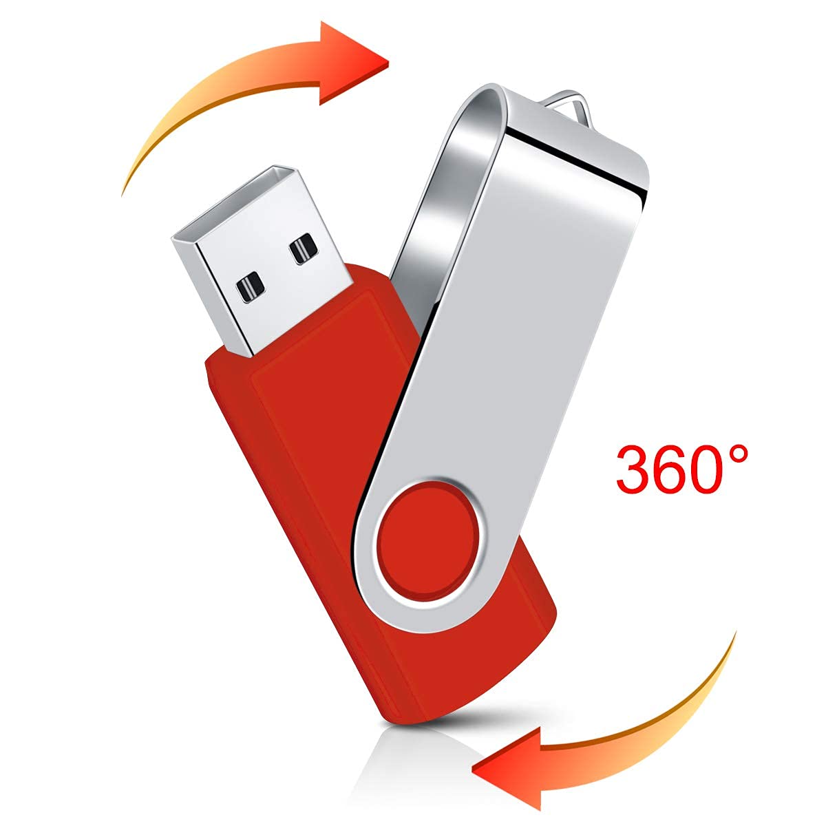 16GB USB Flash Drive 5 Pack, Cardfuss USB 2.0 Swivel Thumb Drives Bulk Memory Stick Jump Drive High Speed Zip Drives with Lanyards for Data Storage (Multi-Color)