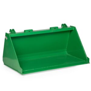 titan attachments 4ft dirt bucket attachment fits john deere hook and pin tractors, low profile bucket for dirt, debris, material loading with reinforced gussets