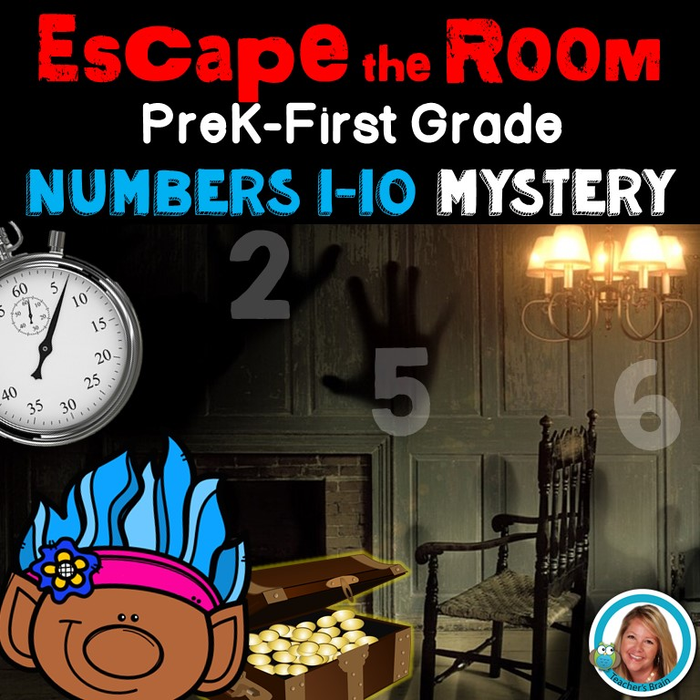 Escape Room Math Mystery NUMBERS 1-10