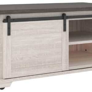 Signature Design by Ashley Camiburg Farmhouse Lift Top Coffee Table with Storage, Dark Brown