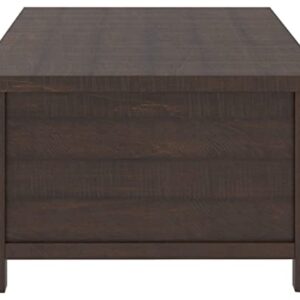 Signature Design by Ashley Camiburg Farmhouse Lift Top Coffee Table with Storage, Dark Brown