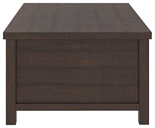 Signature Design by Ashley Camiburg Farmhouse Lift Top Coffee Table with Storage, Dark Brown