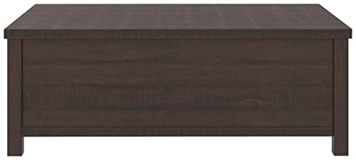 Signature Design by Ashley Camiburg Farmhouse Lift Top Coffee Table with Storage, Dark Brown