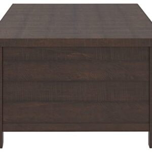 Signature Design by Ashley Camiburg Farmhouse Lift Top Coffee Table with Storage, Dark Brown