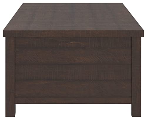 Signature Design by Ashley Camiburg Farmhouse Lift Top Coffee Table with Storage, Dark Brown