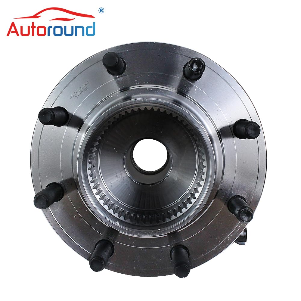 Autoround Front Wheel Bearing Hub Assembly 515020 Compatible with 1999-2004 Ford F250 Super Duty / F350 Super Duty 4x4, 2000-2002 Excursion, SRW Coarse Threads 4WD Only, 8 Lug w/ABS