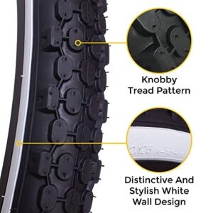 Eastern Bikes Classic White Wall Tires for Your Cruiser Wheels and Beach Cruiser Bike Accessories. 26 x 2.125 White Wall Bicycle Tires. with or Without Tubes. 1 or 2 Pack. (2 Tires - 2 Tubes)