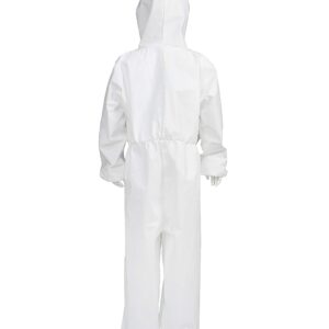 Children Disposable Protective Coverall with Elastic Wrists, Ankles and Hood, Non-Porous Anti-Dust Ventilation Suit for Kids +Protective Shoe Covers，M (110-130cm)