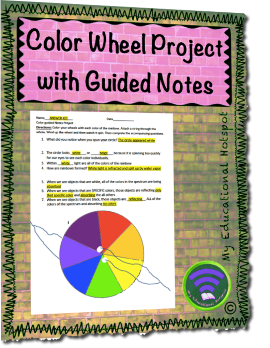 Color Wheel Project with Guided Notes