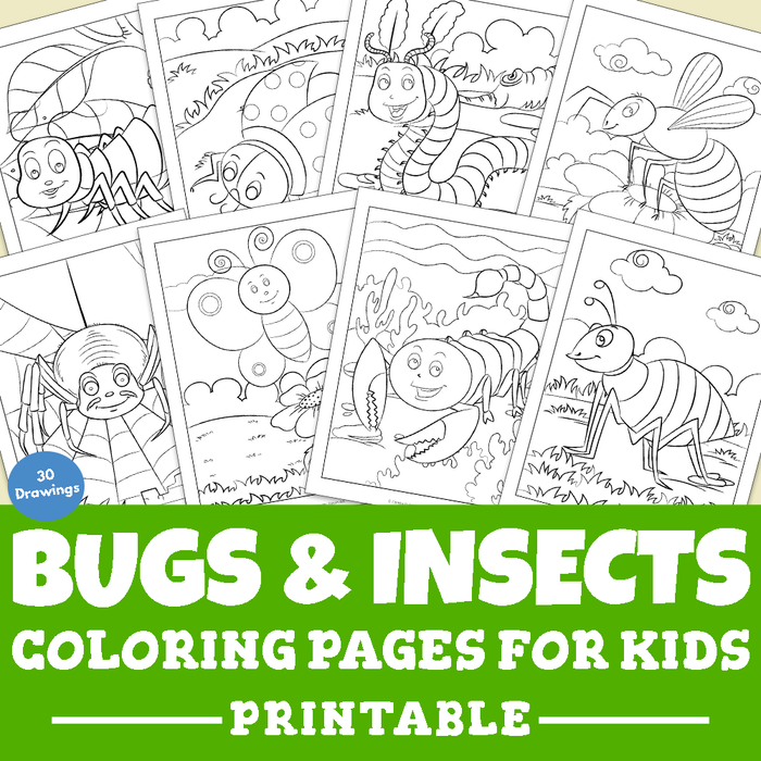 Bugs & Insects Coloring Printable Pages For Kids