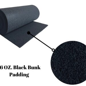 Carpet by the Foote,16oz Boat Trailer Bunk Padding, Trailer Guide Padding, 18"(in.) x 18'(ft.), Black