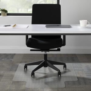 HON Basyx Commercial-Grade Polycarbonate Chair Mat with Lip for Low Pile Carpet, 36" x 47", Clear