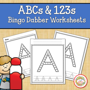 alphabet and number worksheets bingo dabber (a to z, a to z, and 1 to 10)