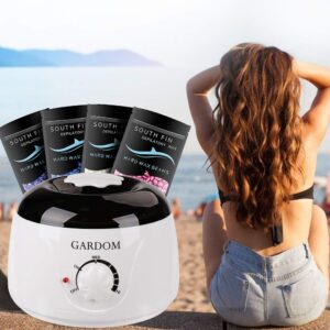 Waxing kit,Gardom Wax Warmer Hair Removal Home Waxing with 4 Bag Hard Wax Beans for Full Body, Legs, Face, Eyebrows, Bikini