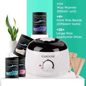 Waxing kit,Gardom Wax Warmer Hair Removal Home Waxing with 4 Bag Hard Wax Beans for Full Body, Legs, Face, Eyebrows, Bikini