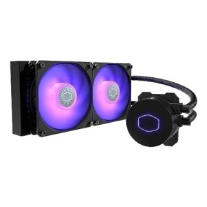 coolermaster masterliquid ml240l rgb v2, close-loop aio cpu liquid cooler, gen3 dual chamber pump, 240mm radiator, sickleflow 120 pwm argb, amd ryzen am5/am4, intel lga1700/1200 (mlw-d24m-a18pc-r2)