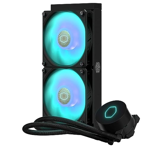 CoolerMaster MasterLiquid ML240L RGB V2, Close-Loop AIO CPU Liquid Cooler, Gen3 Dual Chamber Pump, 240mm Radiator, SickleFlow 120 PWM ARGB, AMD Ryzen AM5/AM4, Intel LGA1700/1200 (MLW-D24M-A18PC-R2)