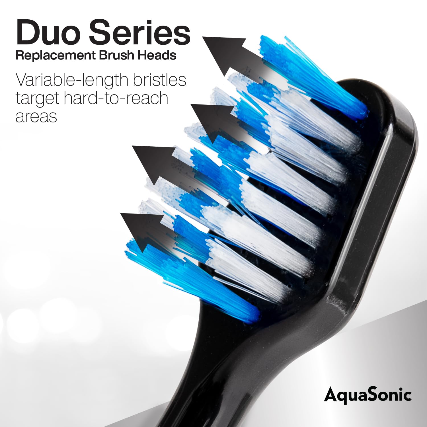 AquaSonic Duo Series Replacement Brush Heads | for Normal & Sensitive Teeth | Compatible with Duo Series & Home Dental Center Toothbrush Handles | NOT Compatible with Duo Series Pro